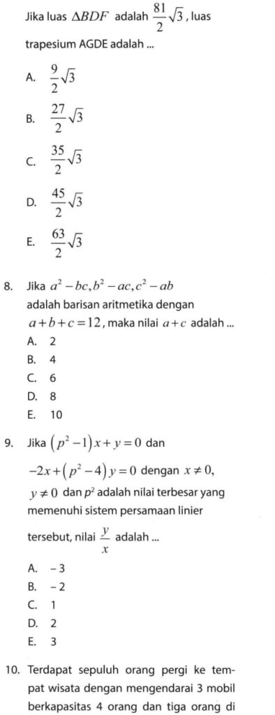 soal kemampuan dasar matematika dan Pembahasan SIMAK UI
